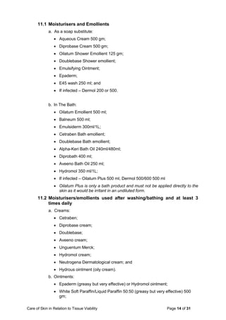 guidelines for the care of skin in relation to tissue viability 2015 | PDF