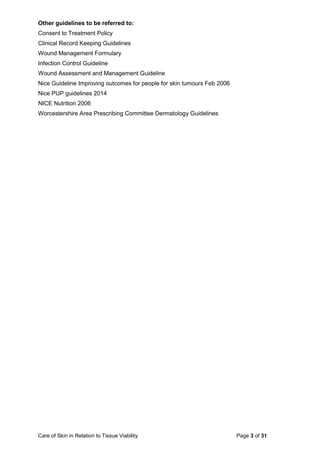 guidelines for the care of skin in relation to tissue viability 2015 | PDF