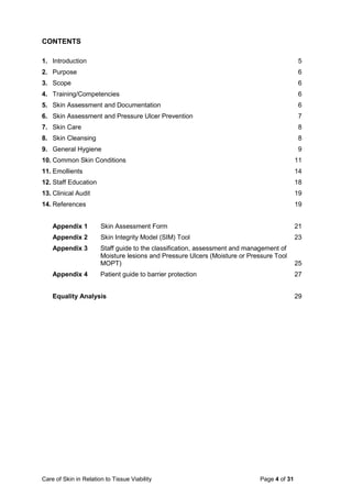 guidelines for the care of skin in relation to tissue viability 2015 | PDF