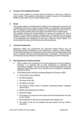 guidelines for the care of skin in relation to tissue viability 2015 | PDF