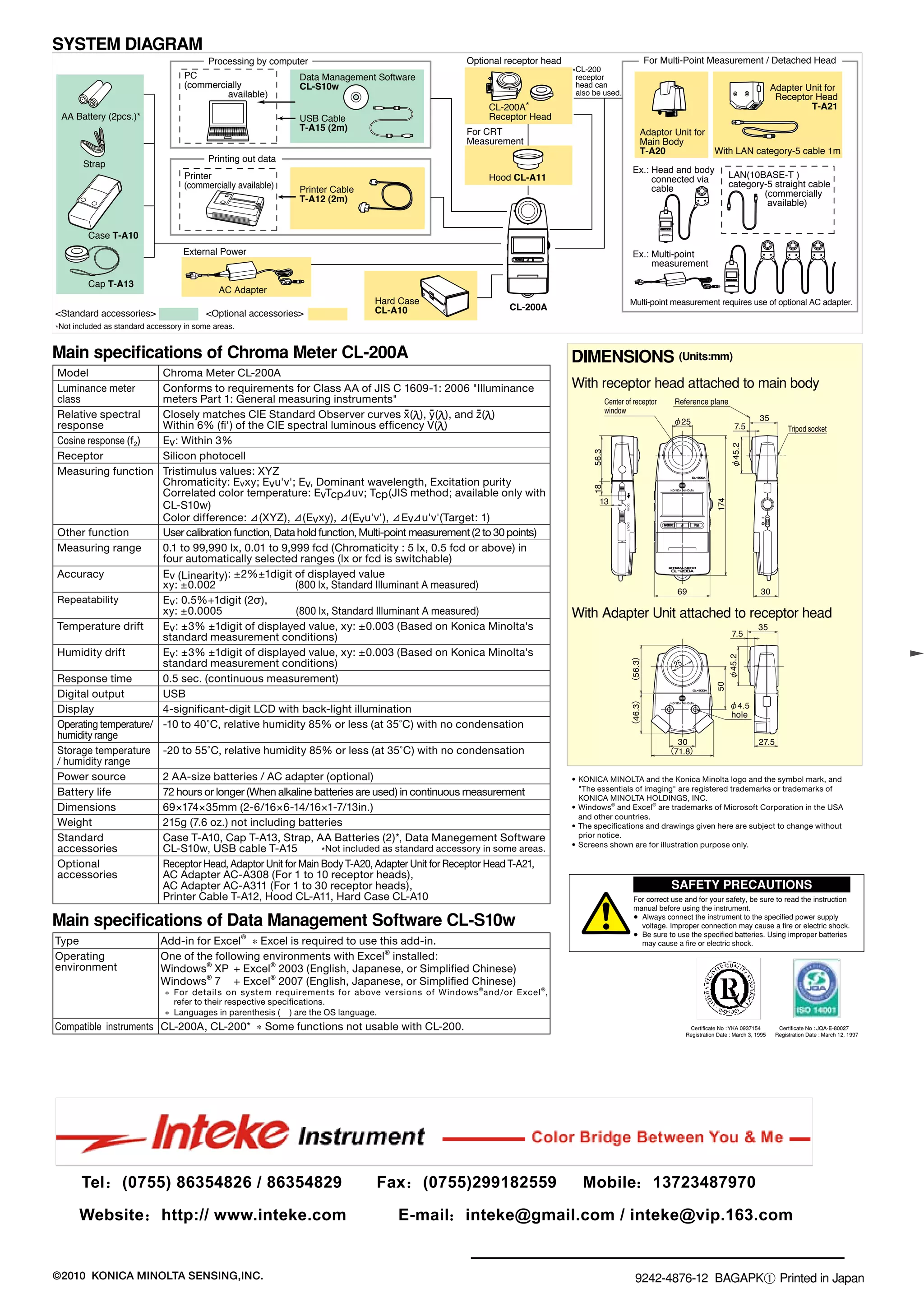 Konica Minolta Chroma Meter CL-200A | PDF