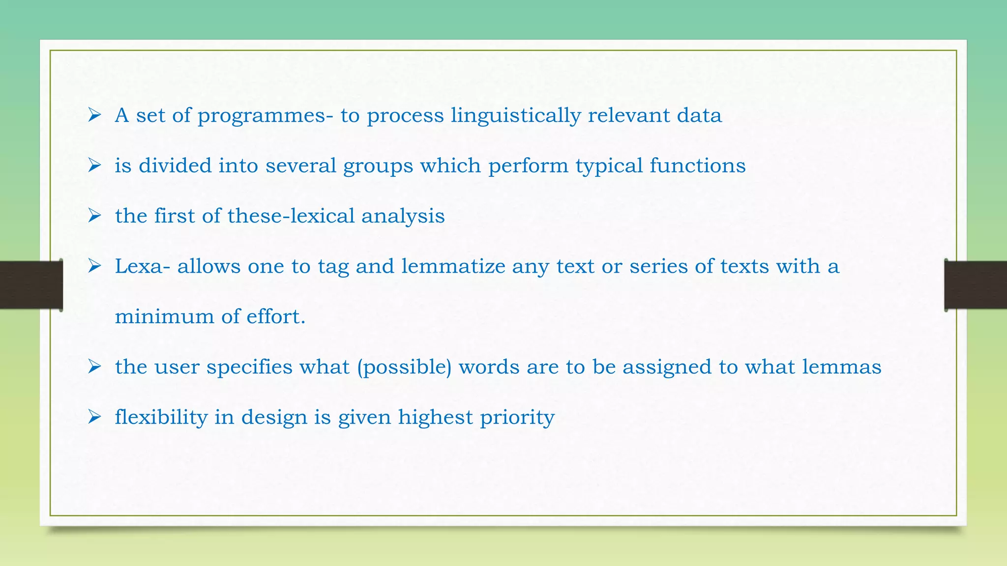 Corpus Linguistics :Analytical Tools | PPT
