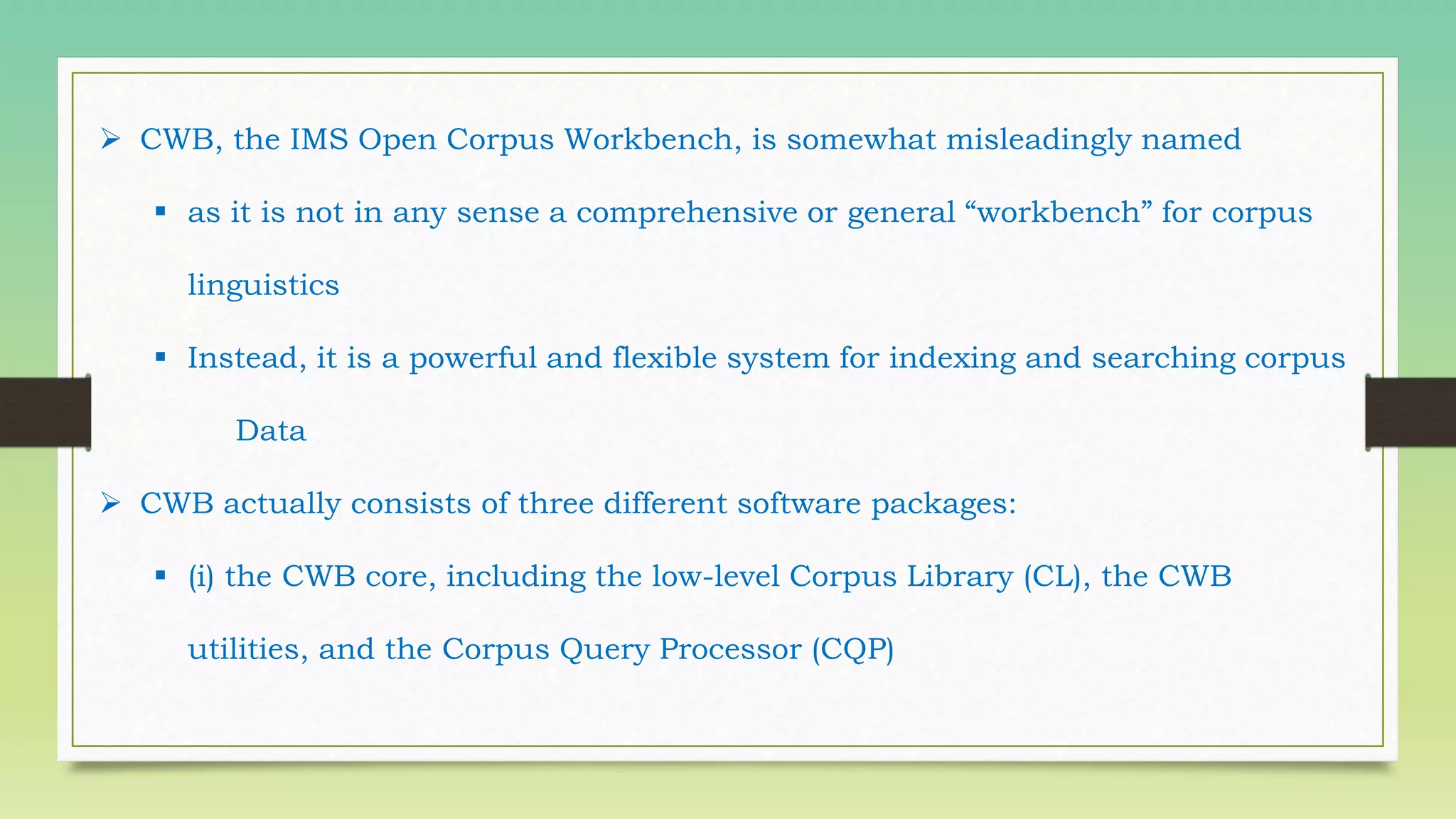 Corpus Linguistics :Analytical Tools | PPT