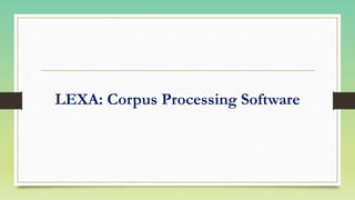 Corpus Linguistics :Analytical Tools | PPT