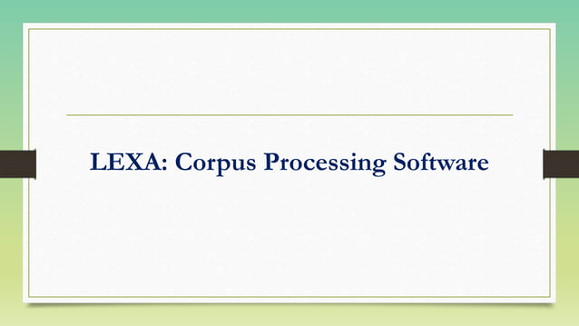 Corpus Linguistics :Analytical Tools | PPT