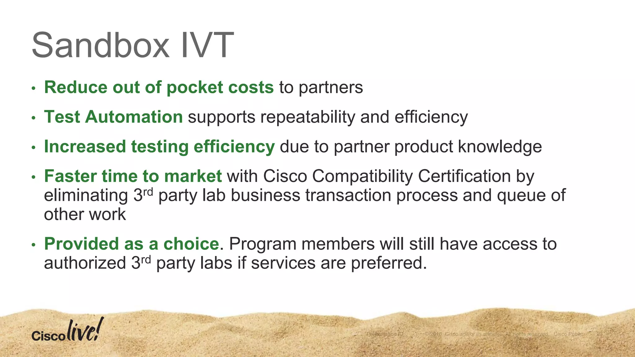 Introduction to the DevNet Sandbox and IVT | PPT