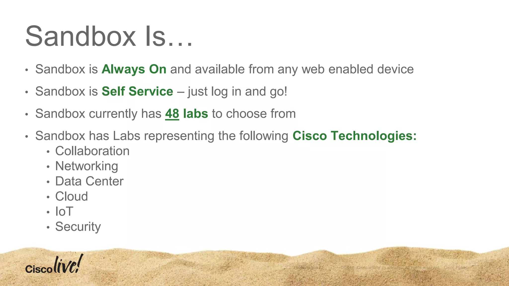 Introduction to the DevNet Sandbox and IVT | PPT