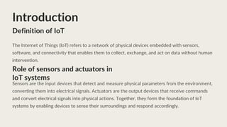 IoT Sensors: Types, Working & Applications | PDF