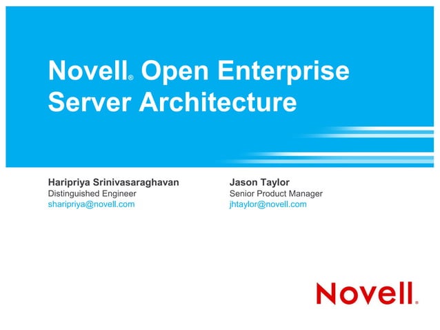 Novell Open Enterprise Server Architecture | PPT