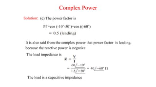 AC Circuit Power calculation using power factor | PPTX