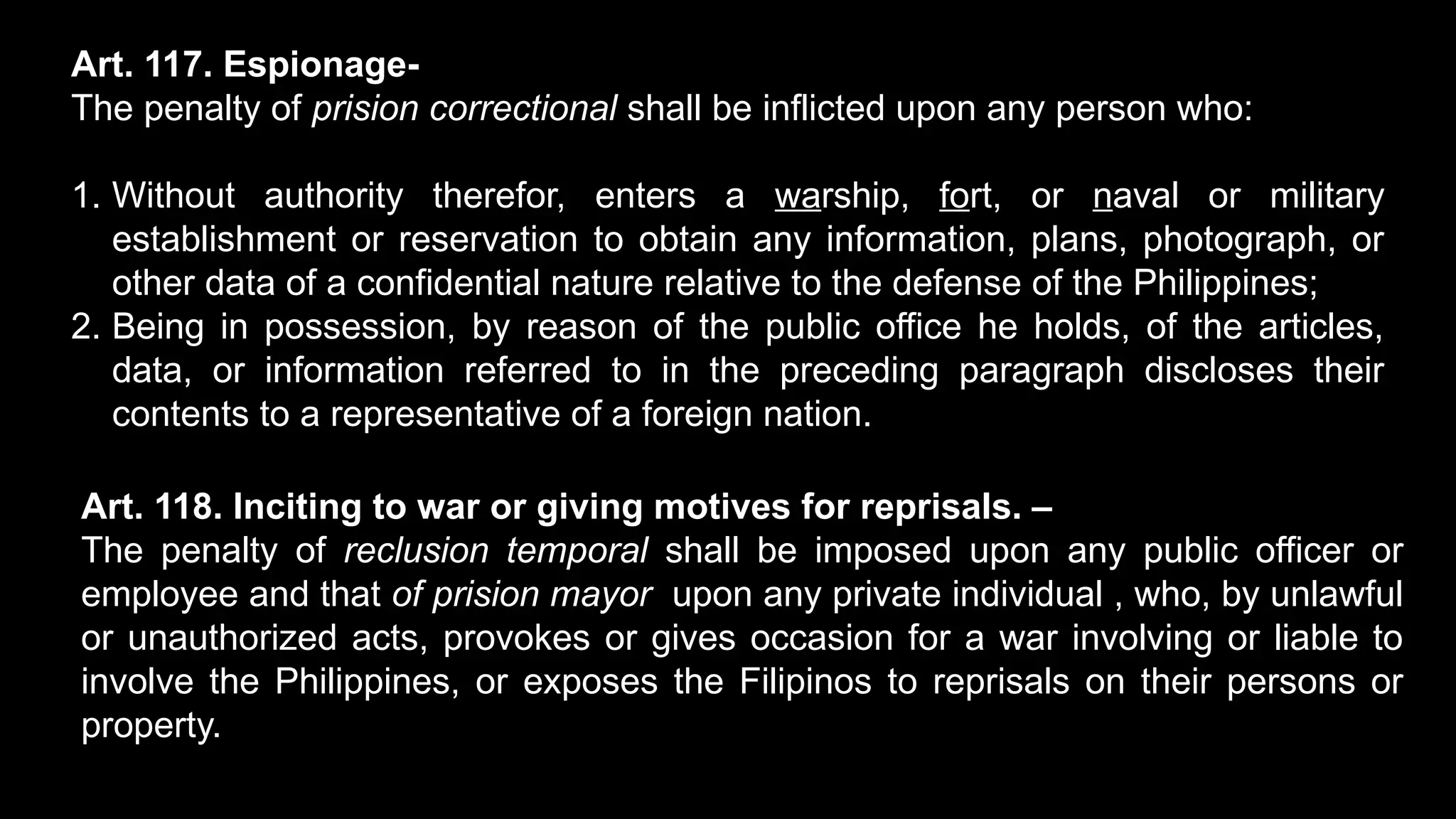 Criminal Law 2 Book 2 of the Revised Penal Code of the Philippines ...