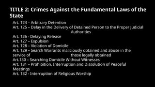 Criminal Law 2 Book 2 of the Revised Penal Code of the Philippines - Title 1 .pptx
