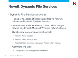 Novell Dynamic File Services: Intelligent Tiering in Microsoft Active Directory Environments | PPT