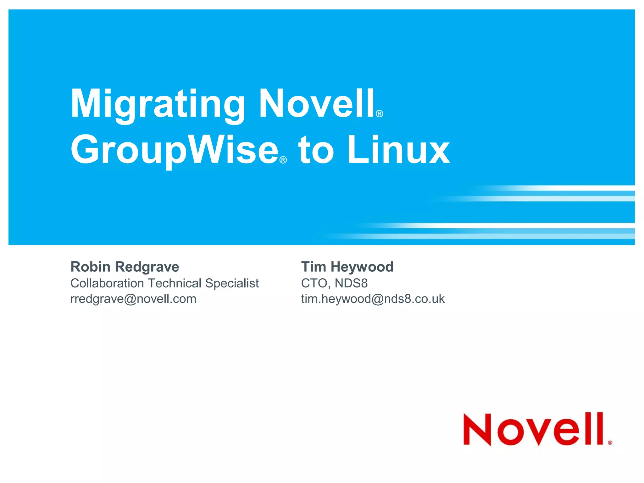 Migrating Novell GroupWise to Linux | PDF | Operating Systems | Computer Software and Applications