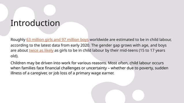 power point presentation on Child labor labor | PPT