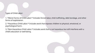 power point presentation on Child labor labor | PPT