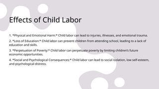 power point presentation on Child labor labor | PPT