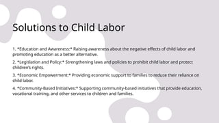 power point presentation on Child labor labor | PPTX