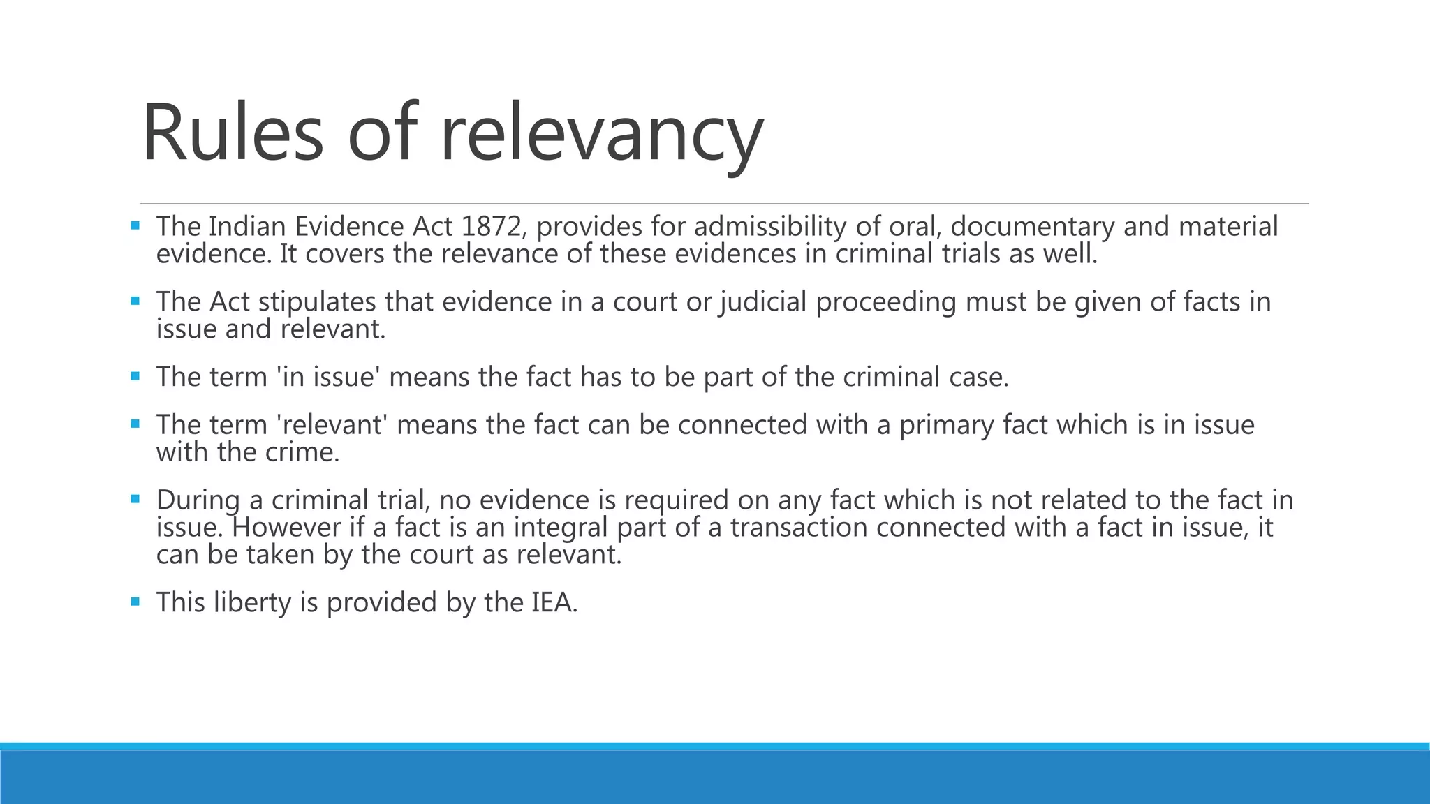 Criminal Law - Indian Evidence Act | PPTX