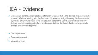 Criminal Law - Indian Evidence Act | PPTX