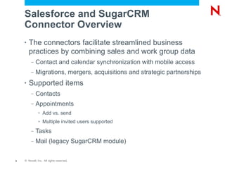 Integrating Novell Collaboration Products with SugarCRM, Salesforce.com and SharePoint | PPT