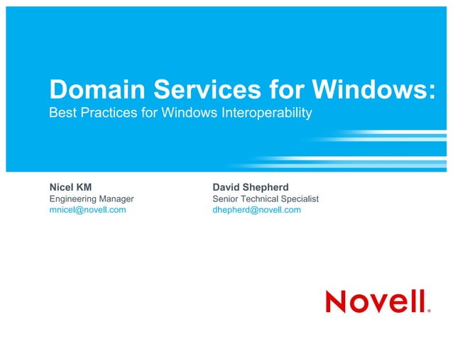 Domain Services for Windows: Best Practices for Windows Interoperability | PDF