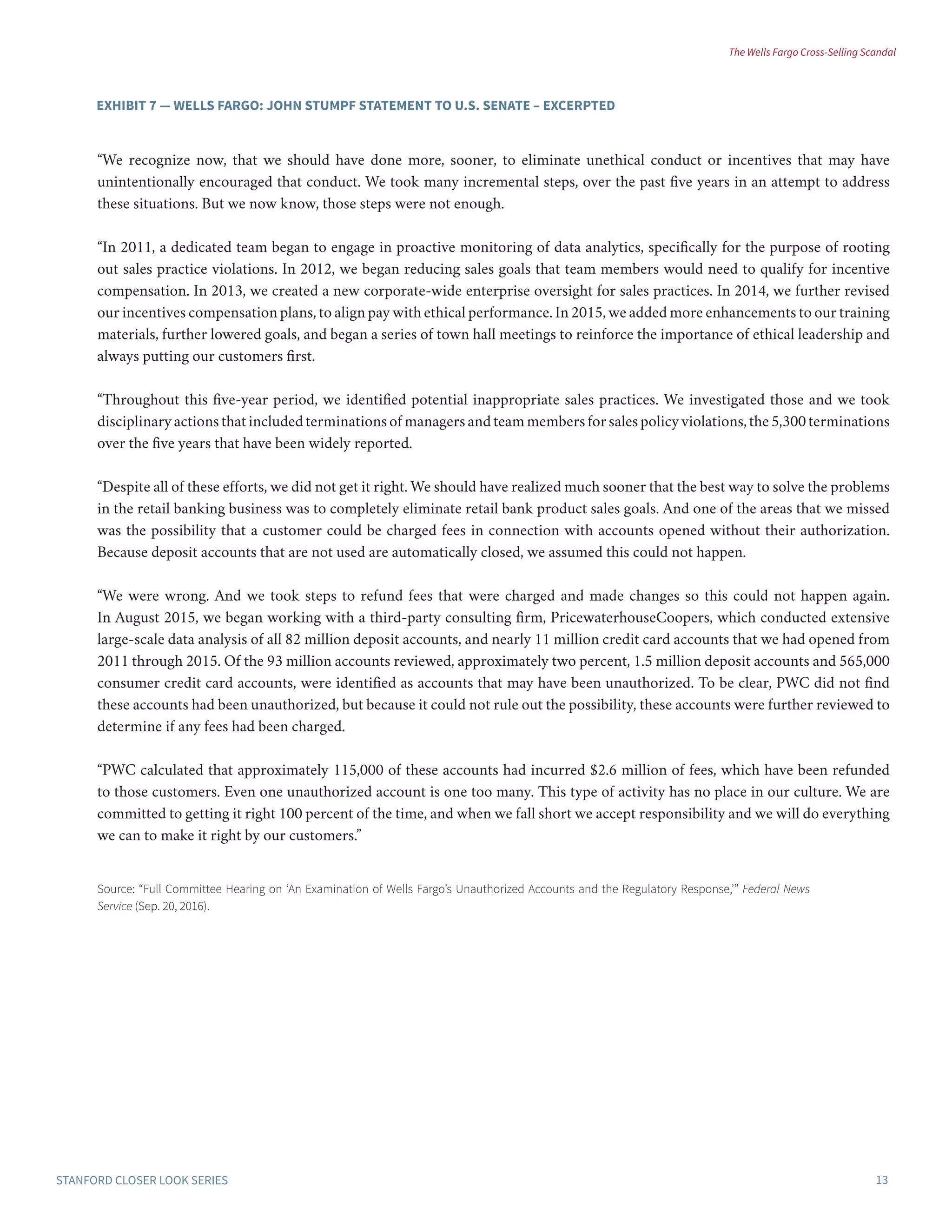 The Wells Fargo Cross-Selling Scandal | PDF