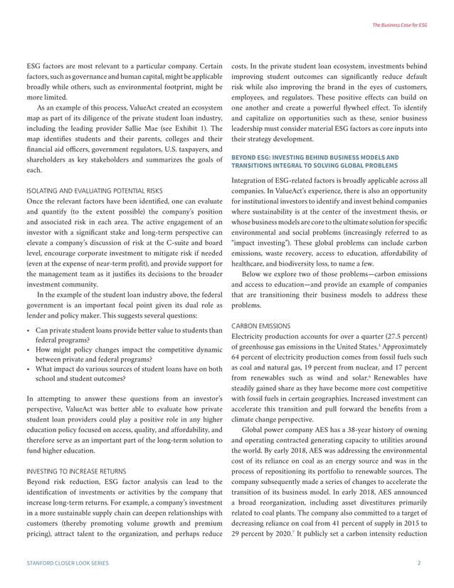 The Business Case for ESG | PDF