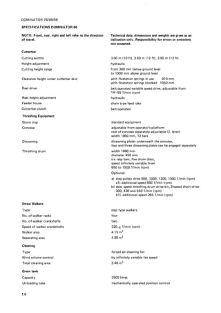 Claas Dominator Operators manual | PDF