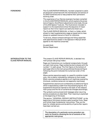 Claas Dominator 68-38 repair manual | PDF