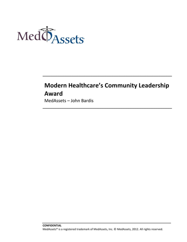 John Bardis_MedAssets | PDF | Non-Profit Organizations | Industries