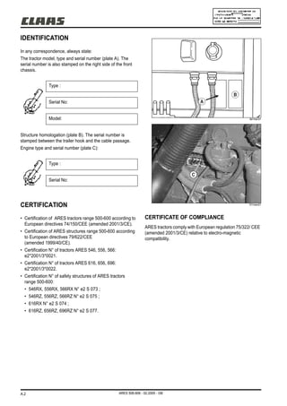 Claas Ares 546 - 556 - 566 Tractor maintenance manual | PDF