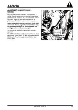 Claas Ares 546 - 556 - 566 Tractor maintenance manual | PDF
