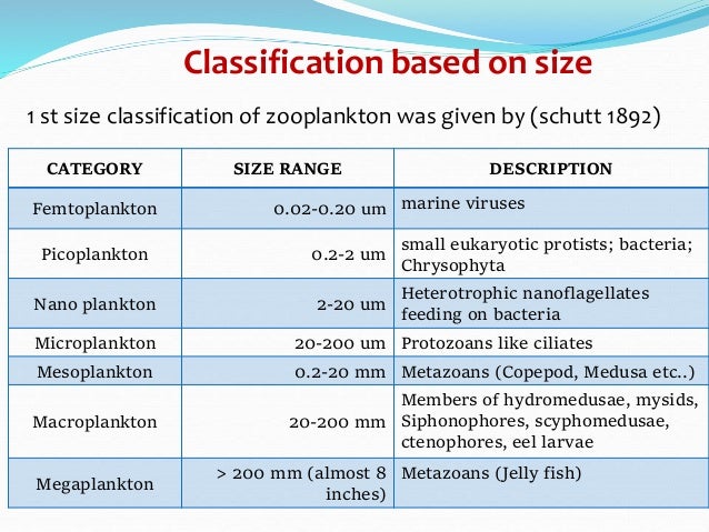 Claasification of zooplankton and Benthos