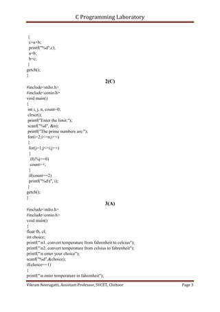 C Programming lab | PDF