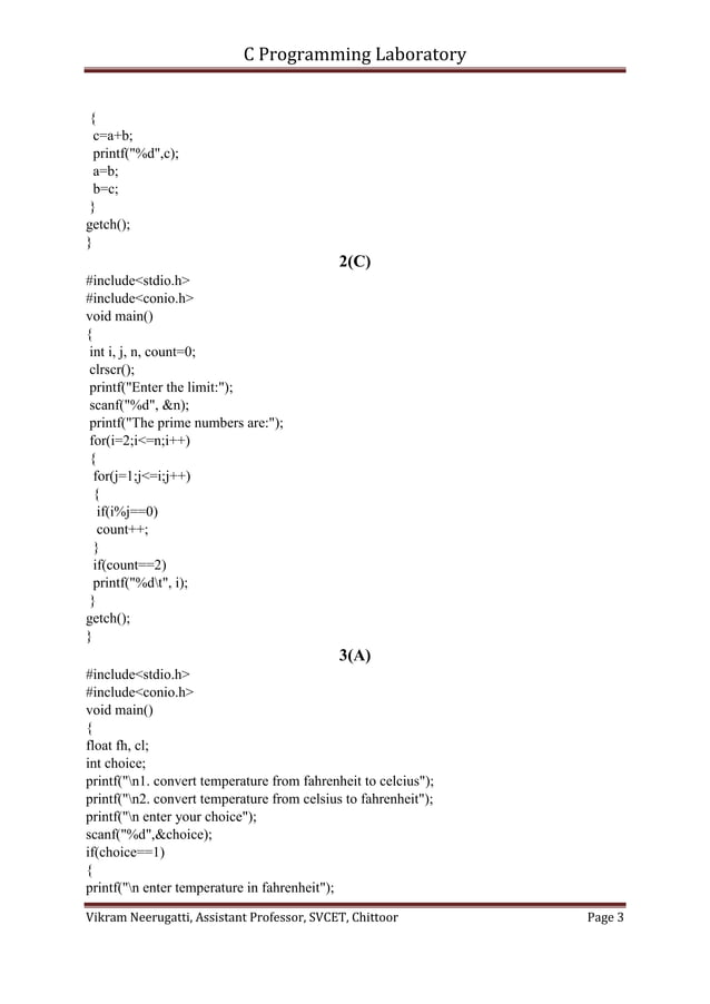 C Programming lab | PDF