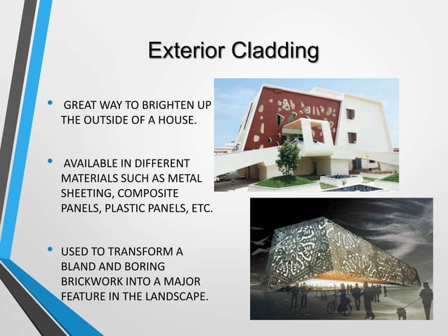 Cladding | PPTX | Woodworking | Arts and Crafts