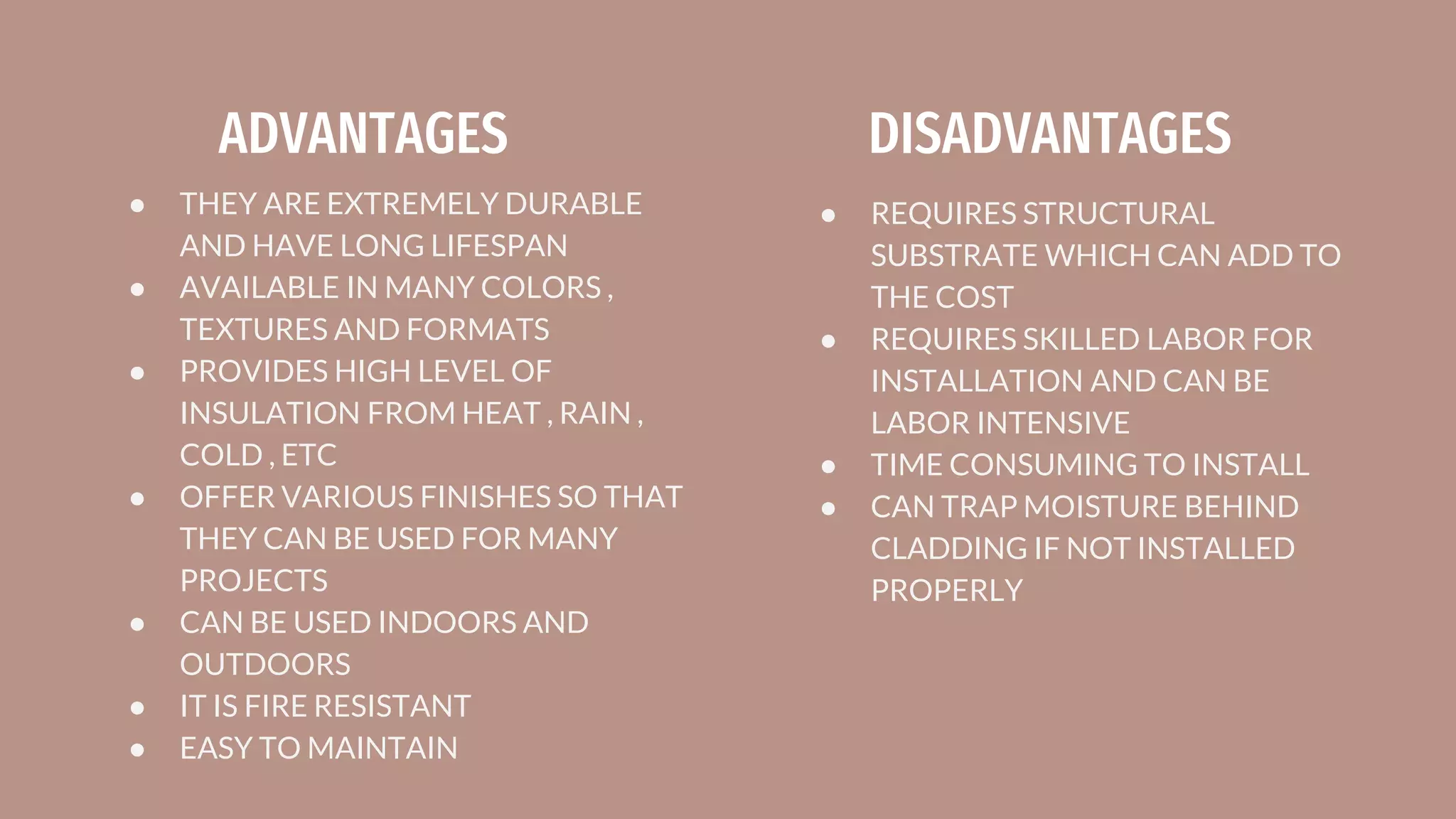 Types of Cladding | PPTX