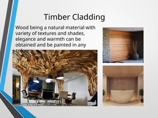 Cladding Materials and techniques in building construction | PPTX