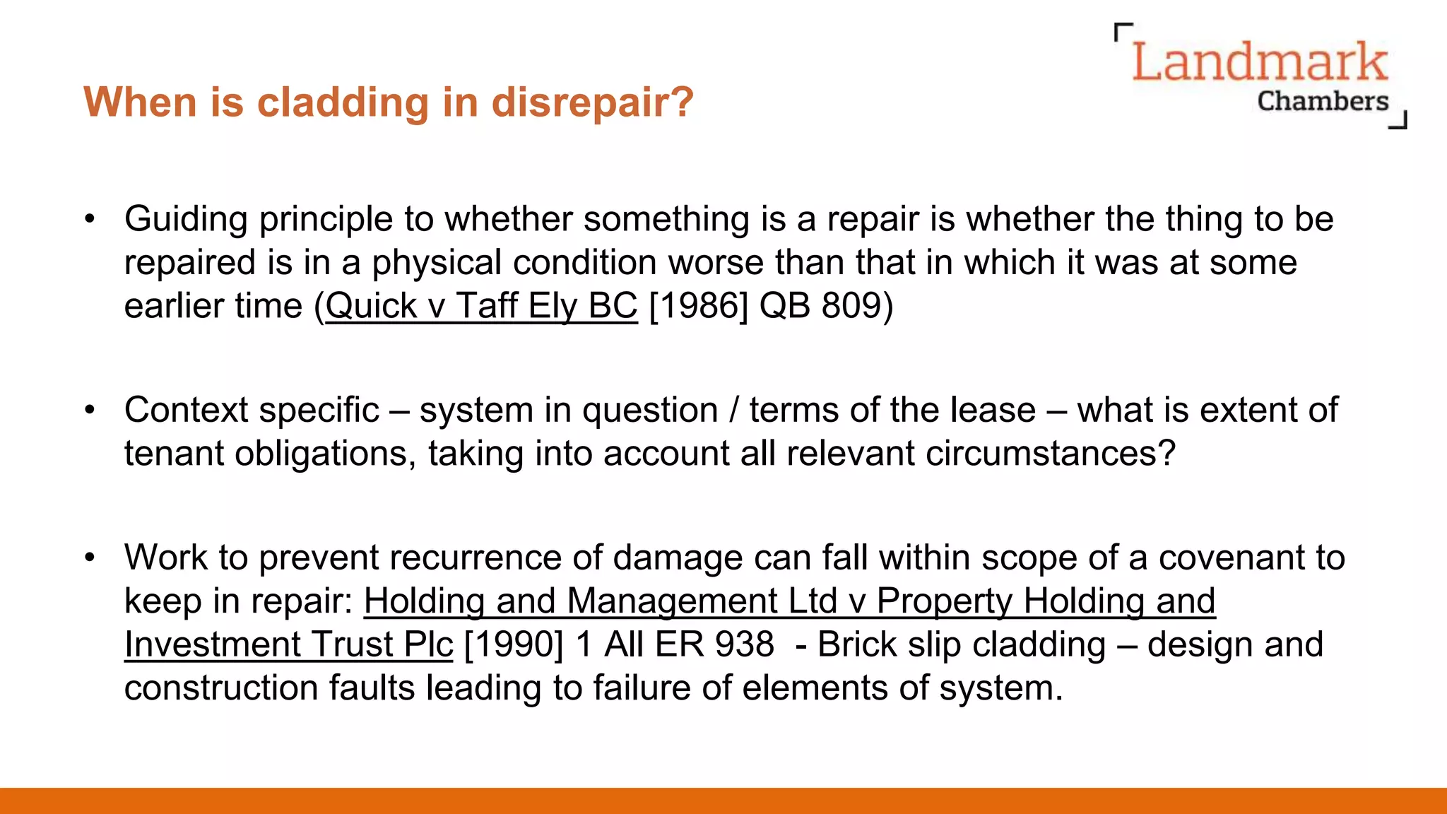 Cladding disrepair presentation | PPTX