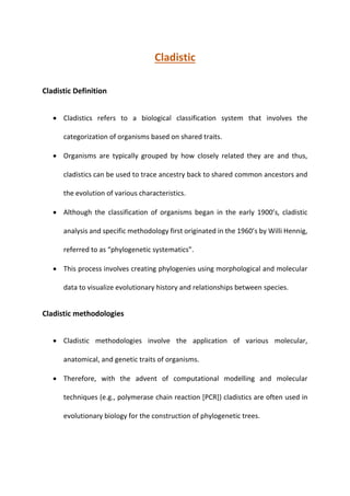 Cladistic | PDF
