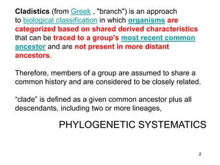 Cladistics in taxonomy.ggggggggddccc@%12367>ppt | PPT