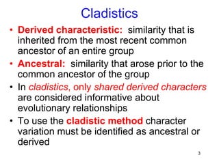 Cladistics in taxonomy.ggggggggddccc@%12367>ppt | PPT