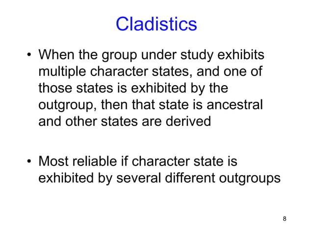 Cladistics in taxonomy.ggggggggddccc@%12367>ppt | PPT