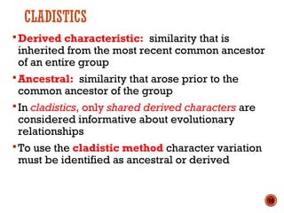 Cladistic systematics | PPT