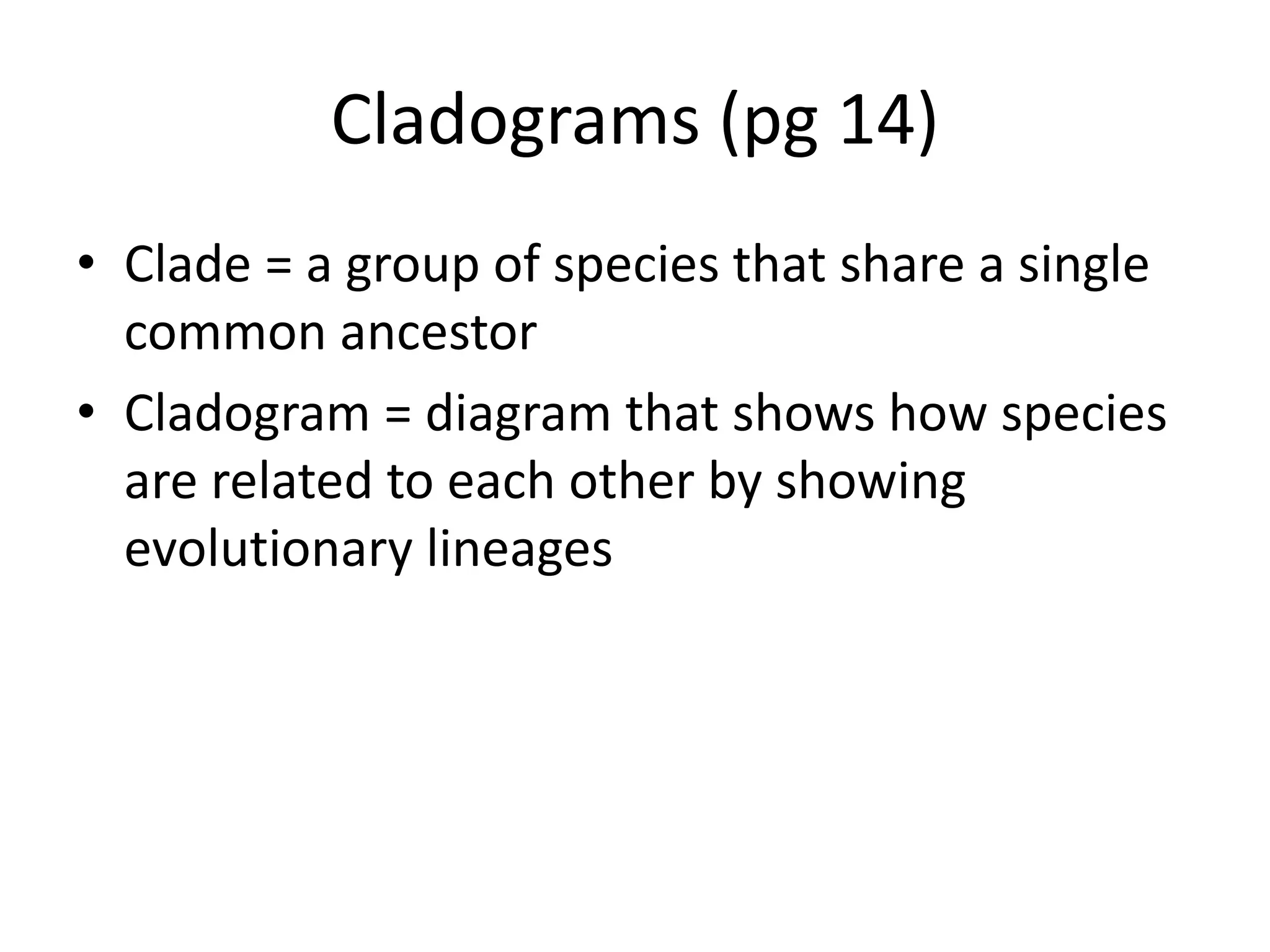 Cladograms | PPTX