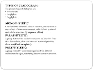 CLADOGRAM TAXONOMY................................pptx