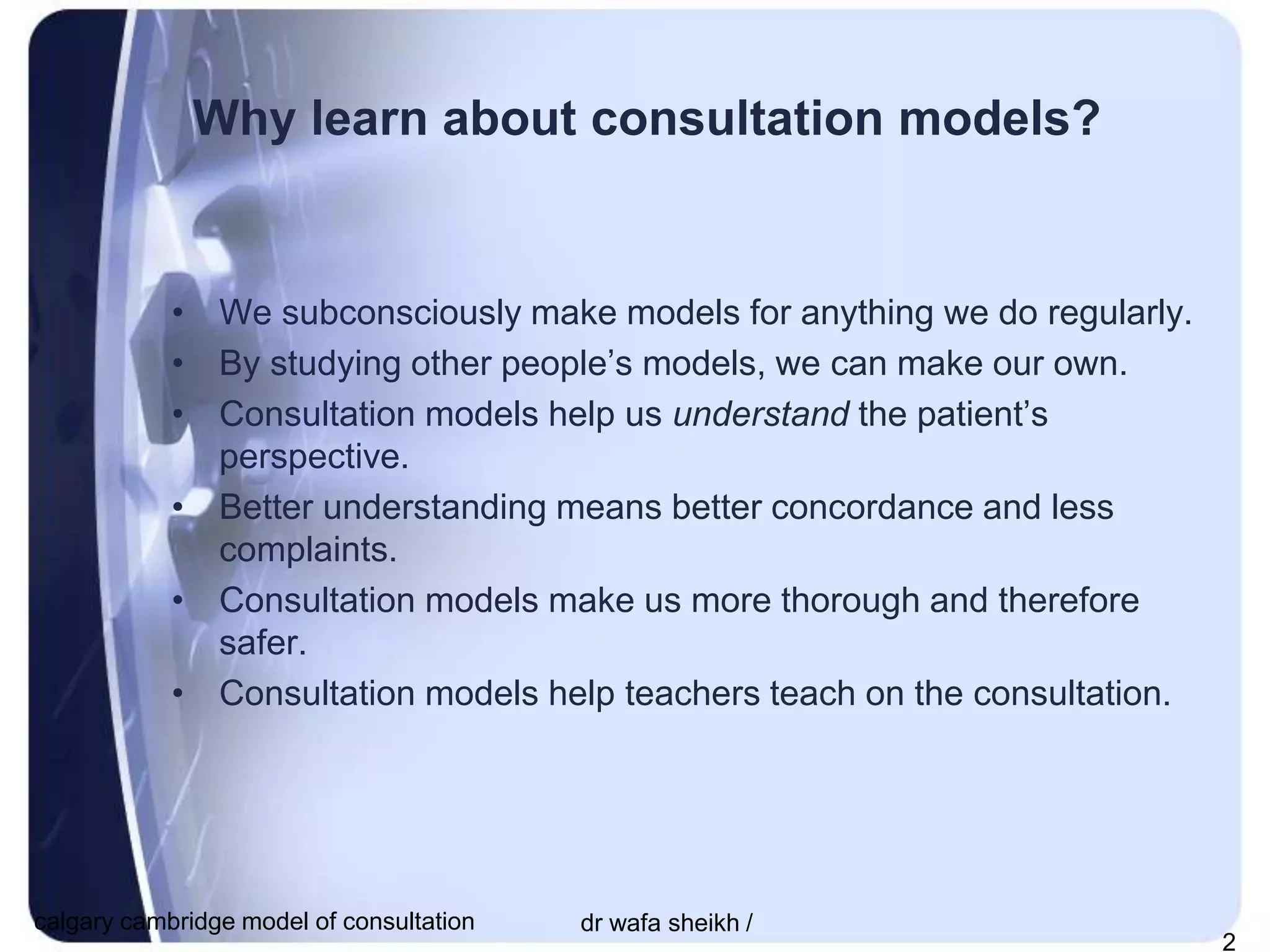 Calgary Cambridge model of consultation | PPT