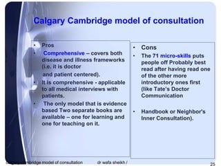 Calgary Cambridge model of consultation | PPT