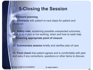 Calgary Cambridge model of consultation | PPT